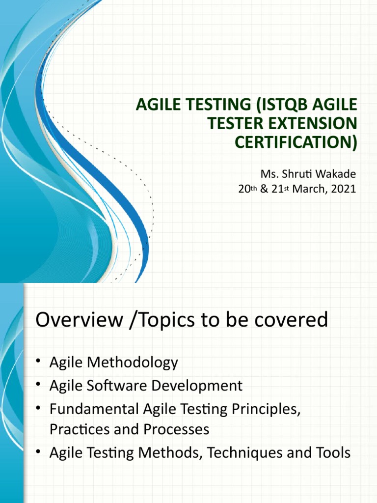 Agile Testing Istqb Agile Tester Extension Certification Pdf Agile Software Development