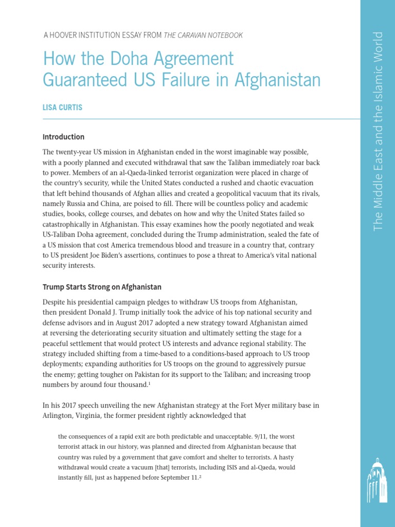 How The Doha Agreement Guaranteed US Failure in Afghanistan | PDF ...