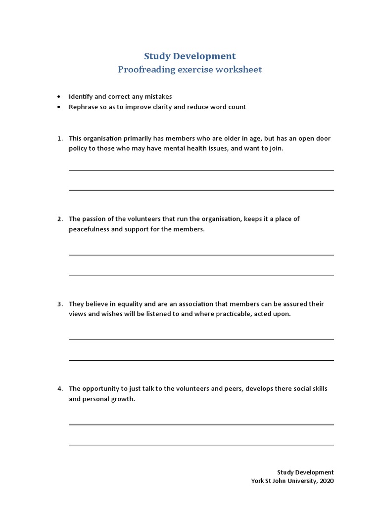 Proofreading Exercise | PDF