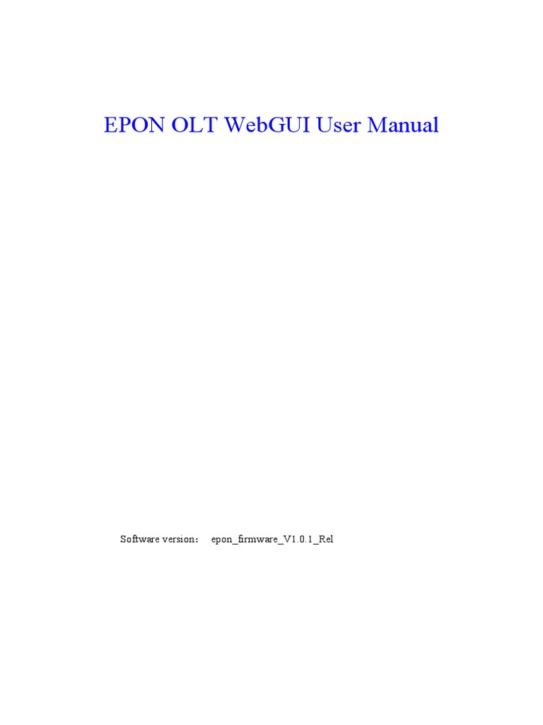 Epon-Olt Web User Manual - 0920 | PDF | Internet Protocols | Command Line Interface