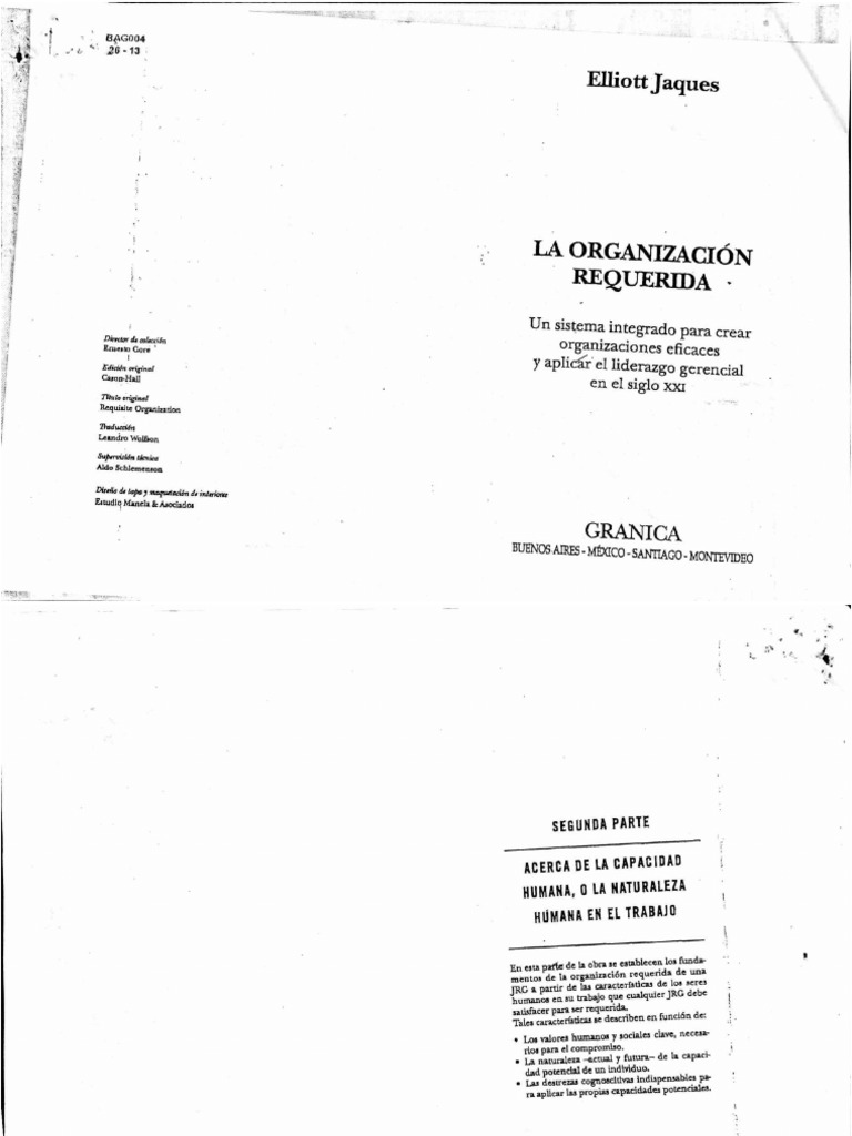 La Organizacion Requerida - Elliott Jaques | PDF