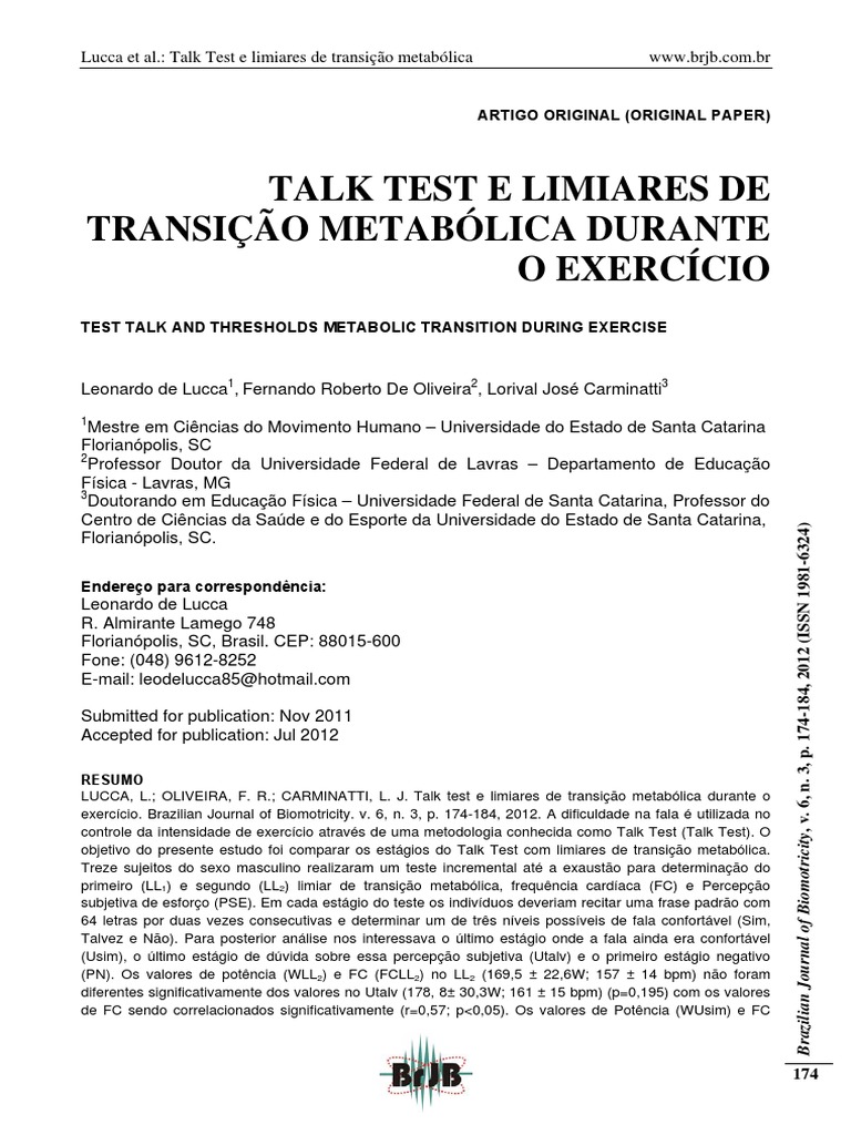 Talk Test | Download grátis PDF | Método científico | Correlação e ...