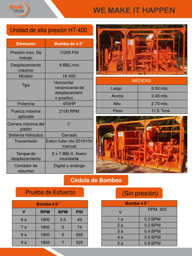 Unidad de Alta Presión HT-400 | PDF | Bomba | Tanques