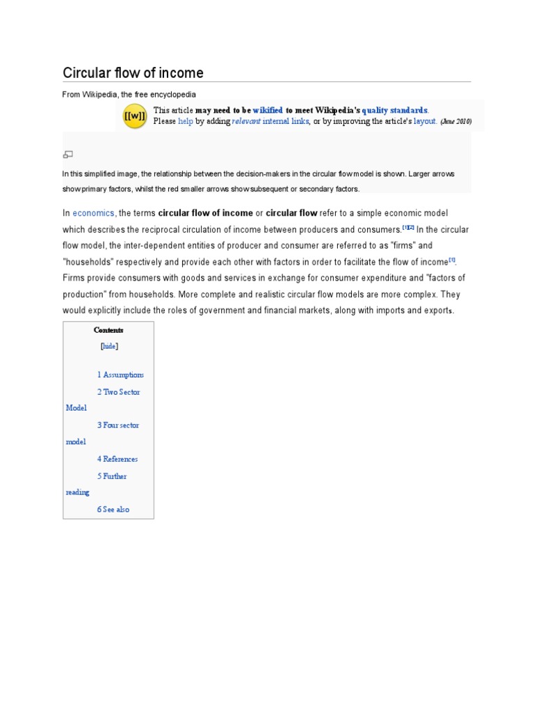 Circular flow of income model | PDF | Macroeconomics | Economics