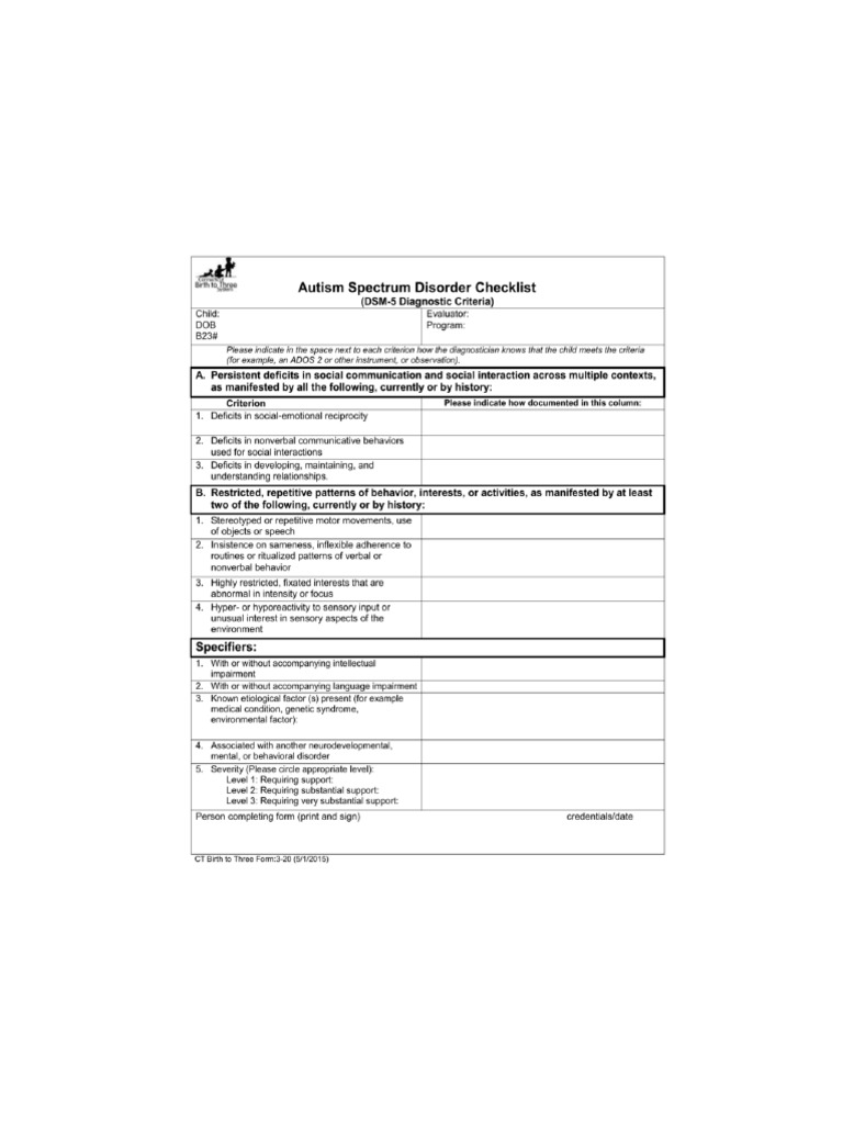 14 - Autism dsm-5 Checklist | PDF