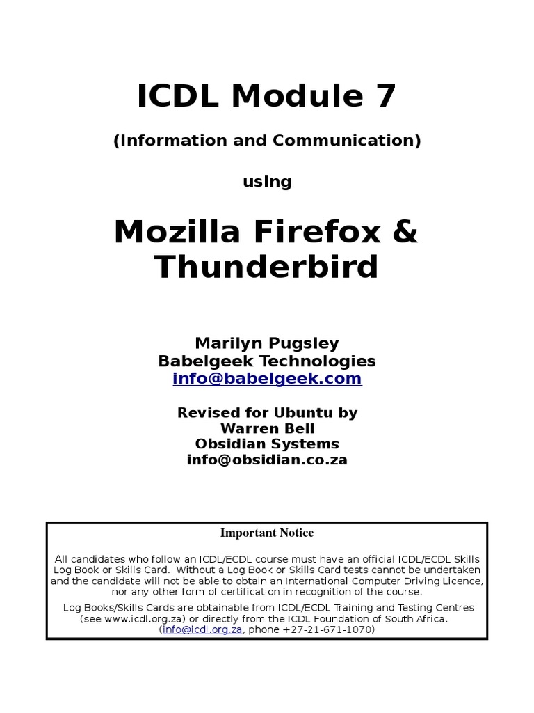 ICDL Module 7: (Information and Communication) Using | Download Free ...