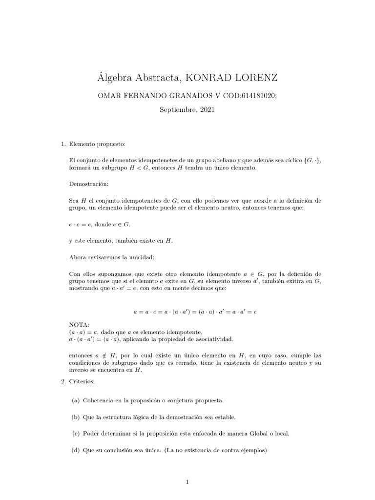 Álgebra Abstracta | PDF