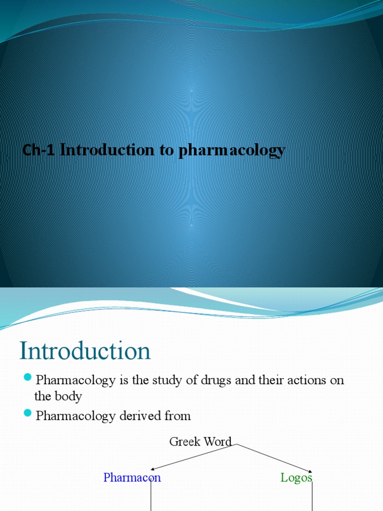 Lecture-1. Introduction To Pharmacology-1 | PDF | Pharmacology ...