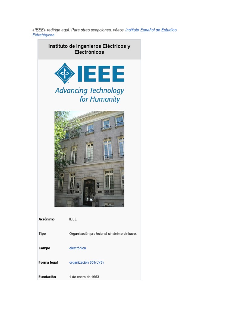 IEEE | PDF | Instituto de Ingenieros Eléctricos y Electrónicos ...