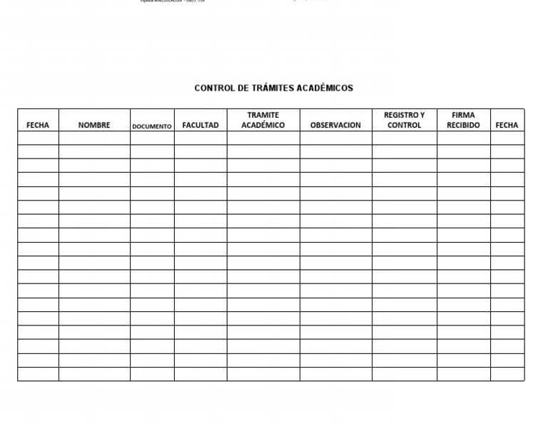 Formato Registro y Control | PDF