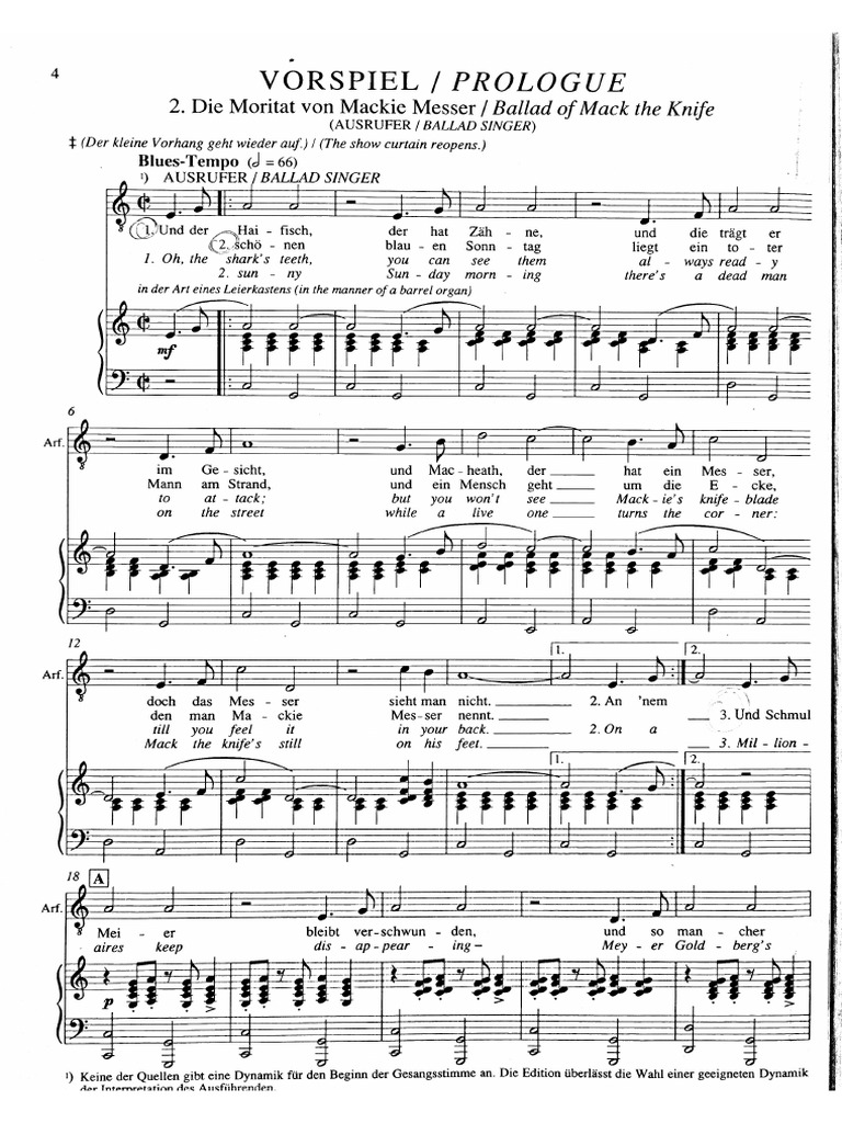 Die Moritat Von Mackie Messer | PDF