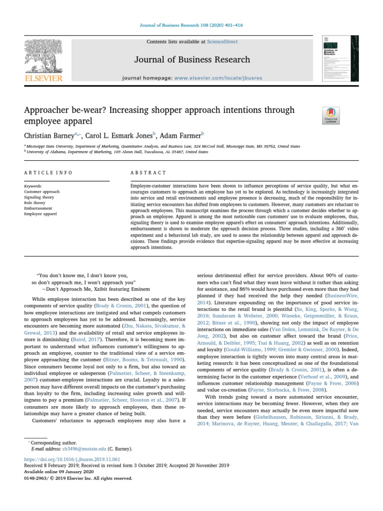 Journal of Business Research 108 (2020) 401-416 | PDF | Clothing ...