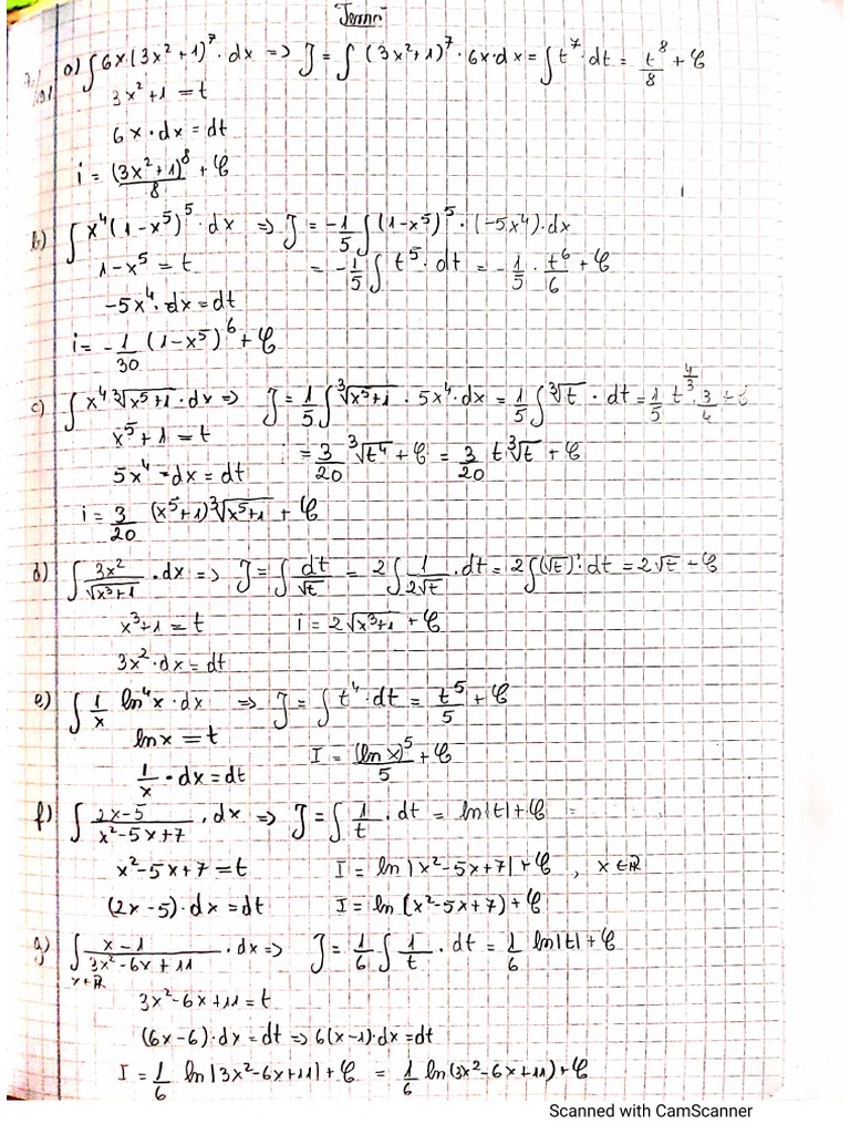 Integrarea Prin Parti - Exercitii Rezolvate | PDF