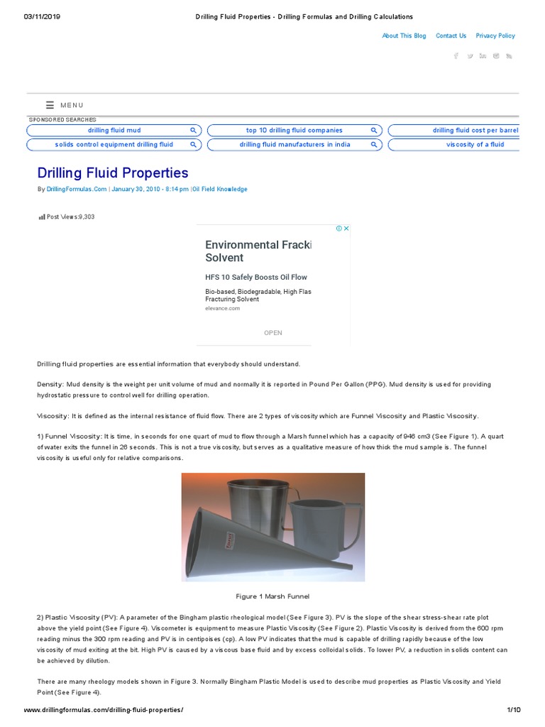 Drilling Fluid Properties - Drilling Formulas and Drilling Calculations ...