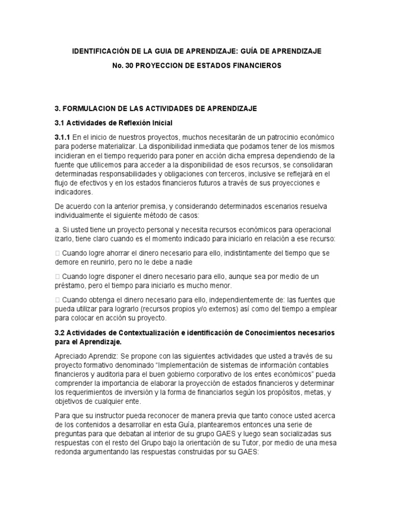 Guia 30 | PDF | Presupuesto | Estado de resultados