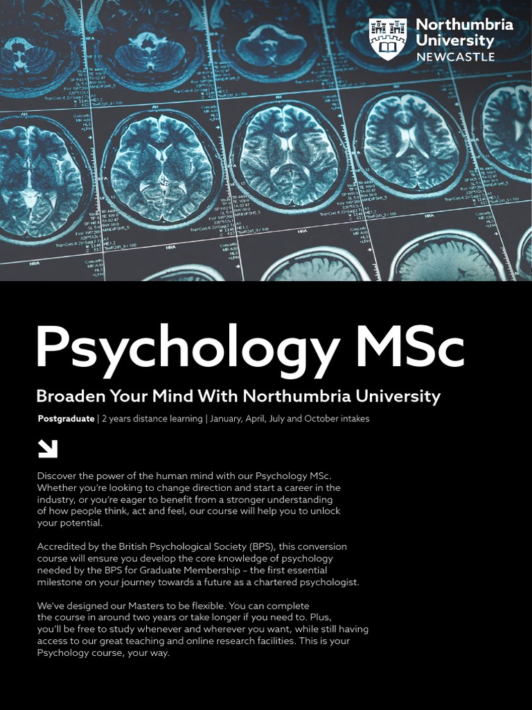 Psychology MSC: Broaden Your Mind With Northumbria University | PDF ...