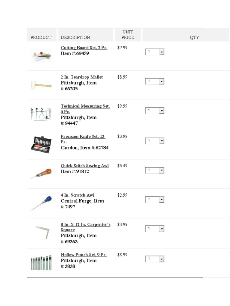 Harbor Freight Leather Tools | PDF