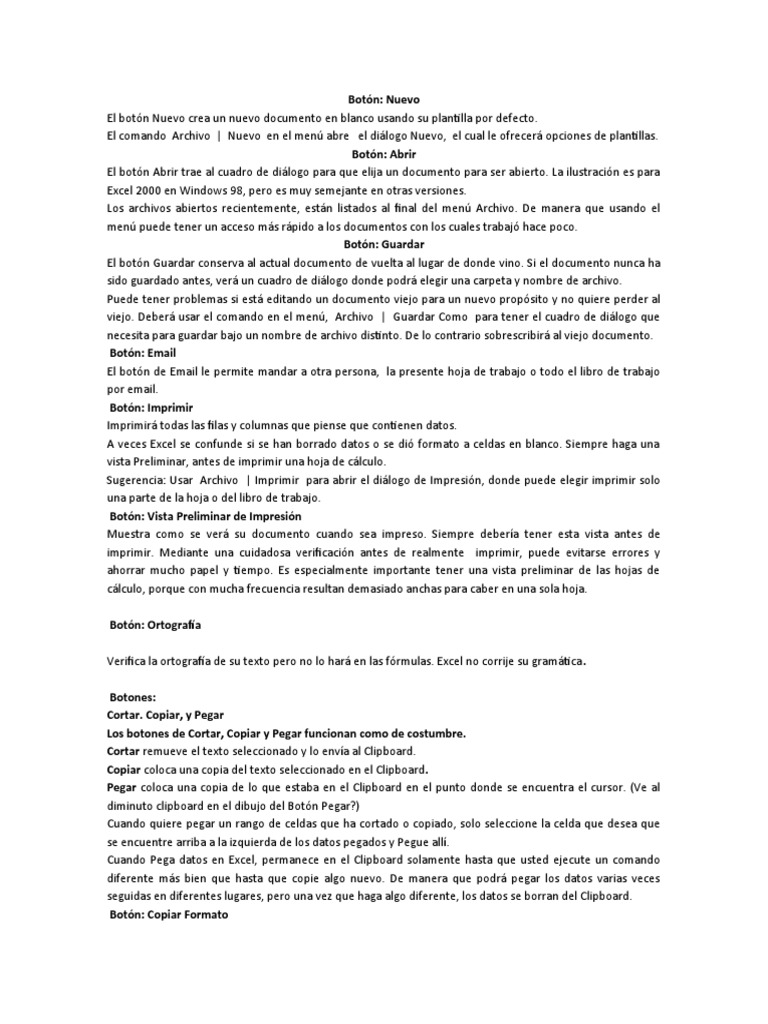 Botones y Funciones en Excel | PDF | Hoja de cálculo | Microsoft Excel