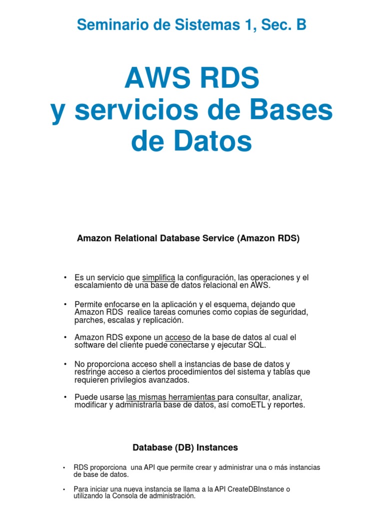 Ss1-221 s12 - Aws Rds y BD | PDF | Mi sql | Servidor SQL de Microsoft