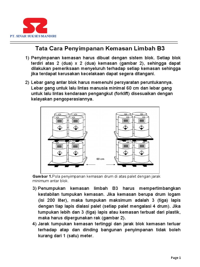 Tata Cara Penyimpanan Kemasan Limbah B3 | PDF