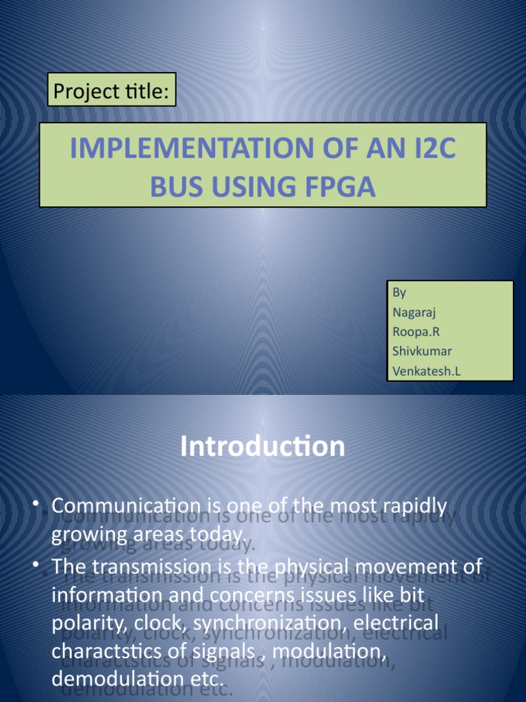 Implementation of The I2c Protocol Using Fpga | PDF | Field Programmable Gate Array | Electronic ...