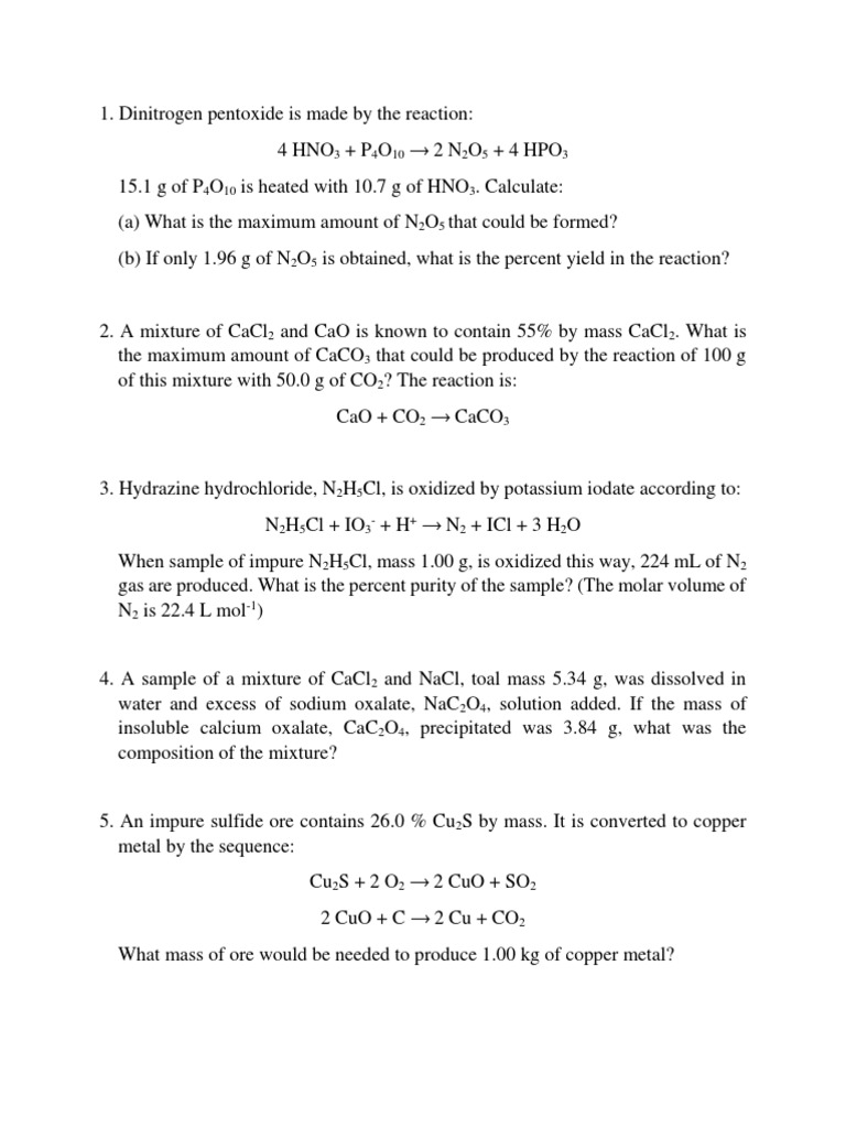Stoichiometry 2 | PDF | Science & Mathematics