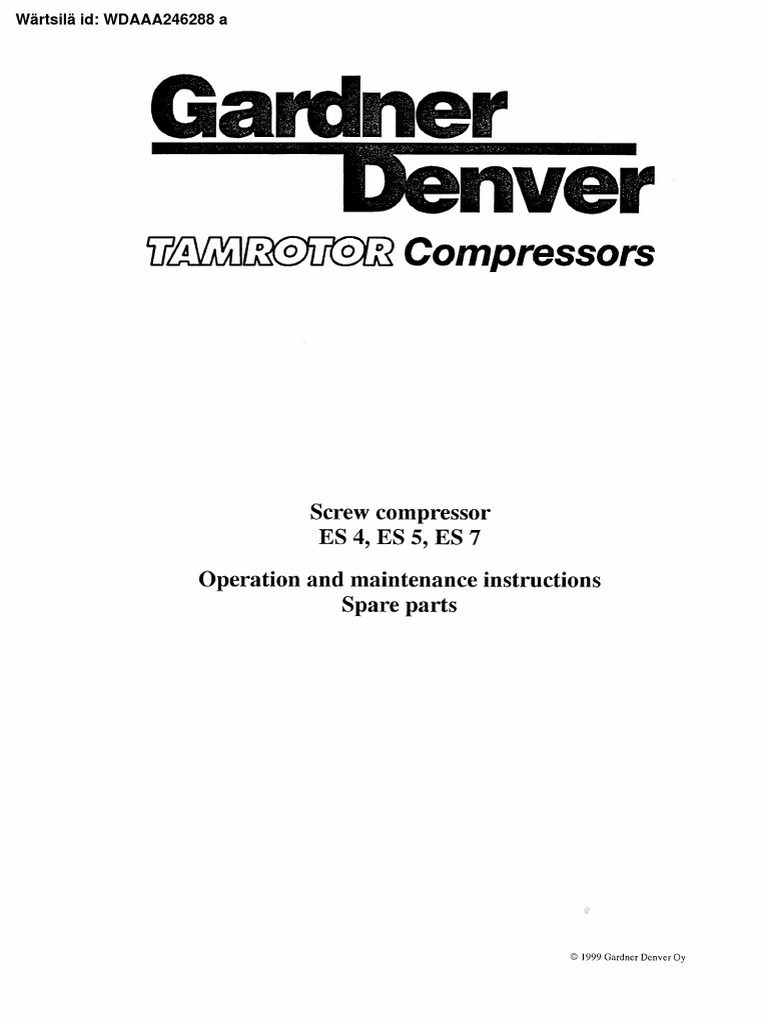 Tamrotor Screw Compressor Manual | PDF