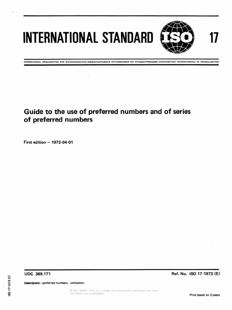 Iso 17 (1973) | PDF | International Organization For Standardization ...
