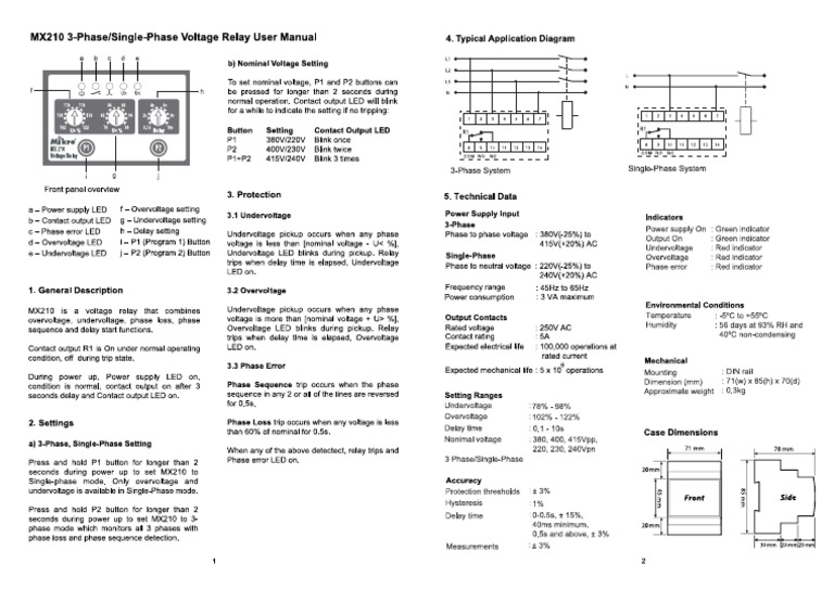 Relay Mikro MX210 Manual | PDF