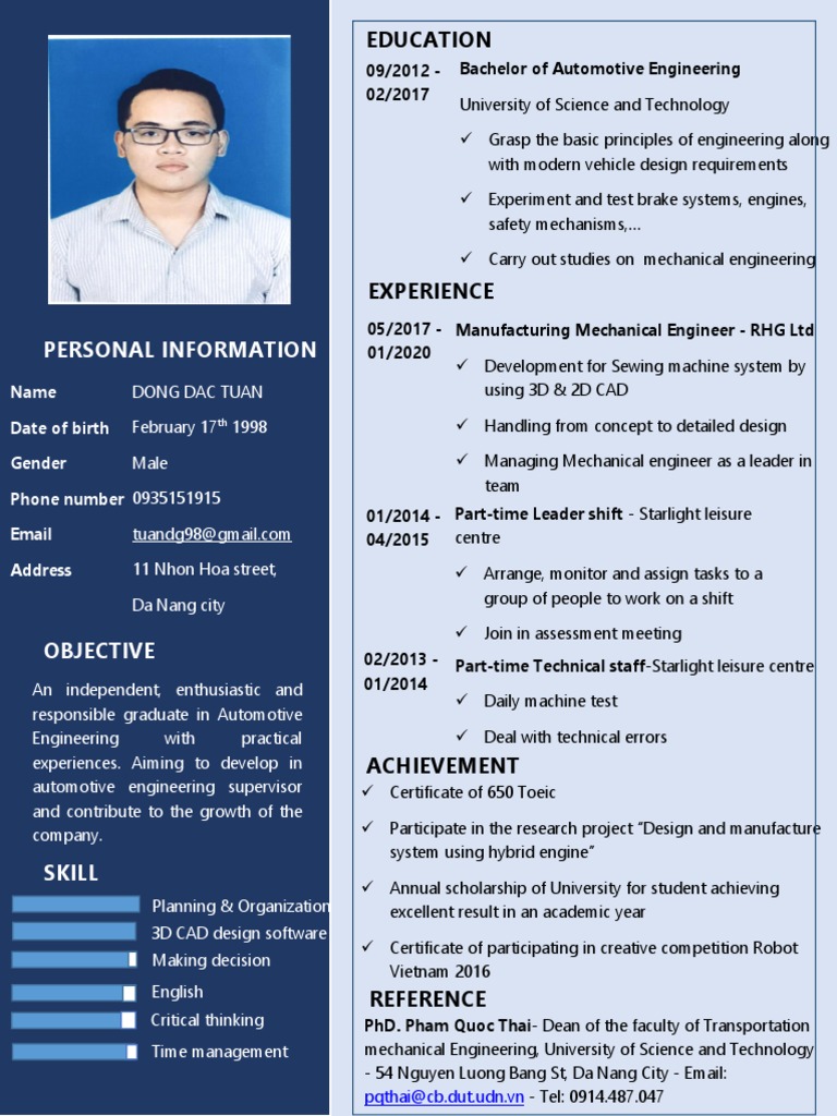 CV - Automotive Engineering Supervisor | PDF | Engineering | Mechanical ...