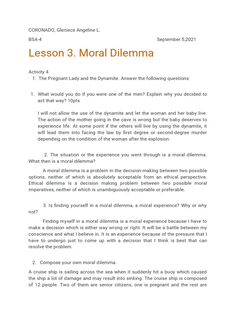 Lesson 3. Moral Dilemma | PDF