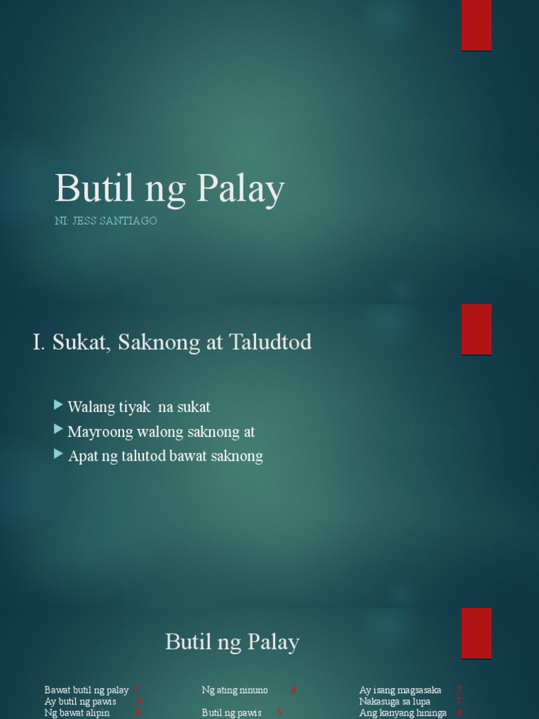 Butil NG Palay Pagsusuri | PDF