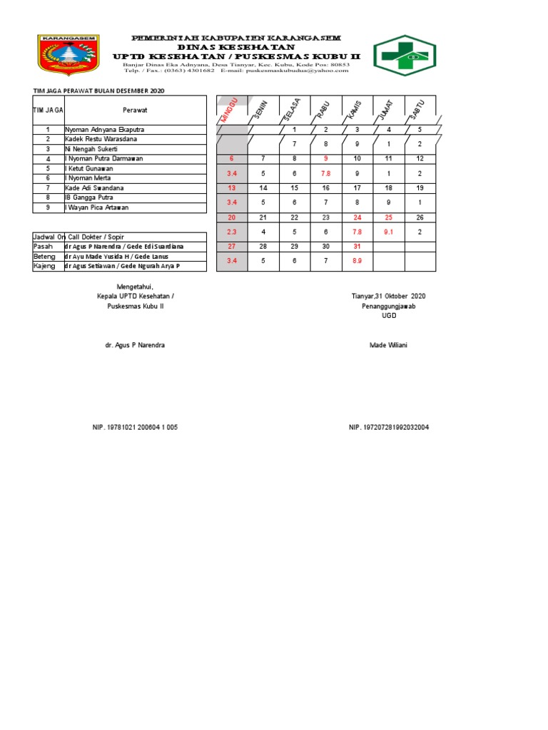 Jadwal Jaga PSC | PDF