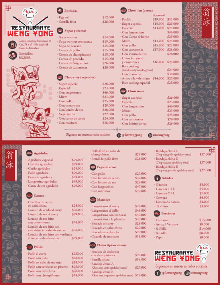 WengYong Menú2021 | PDF | Mariscos | Curry