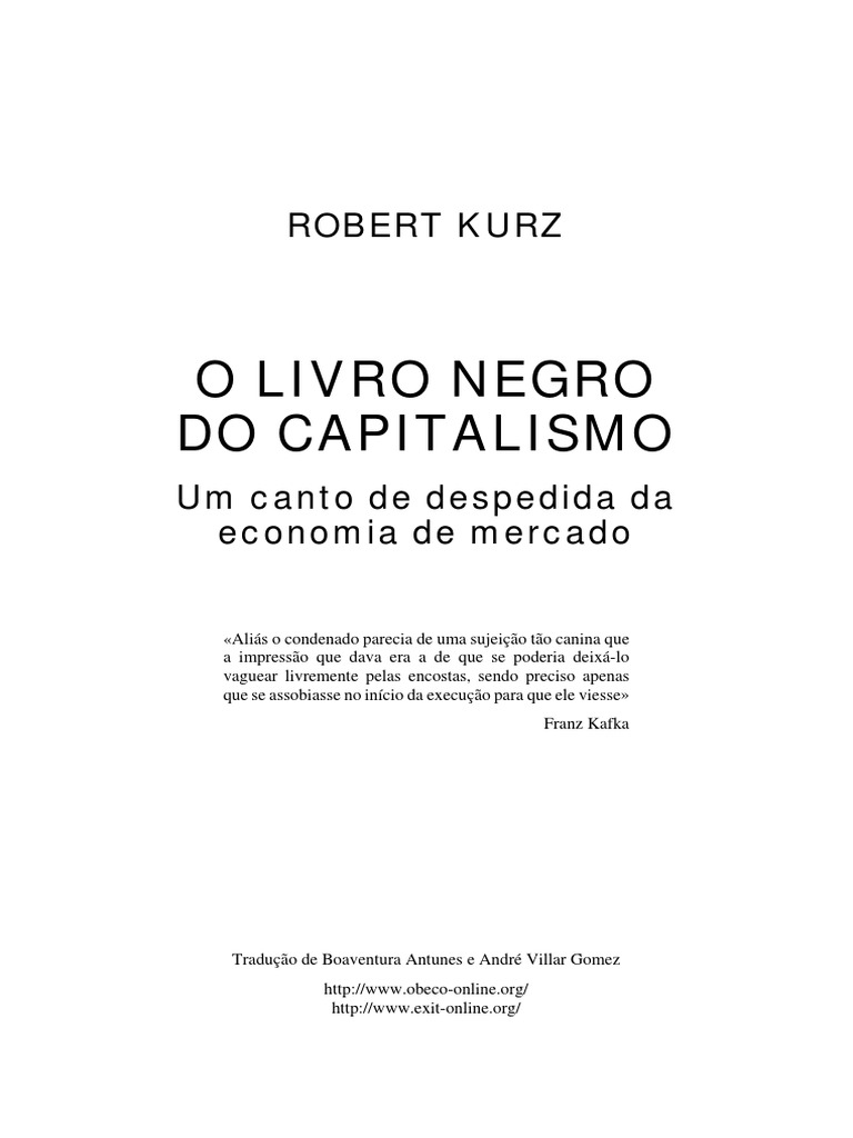 O Livro Negro Do Capitalismo Robert Kurz | PDF | Economia | Capitalismo