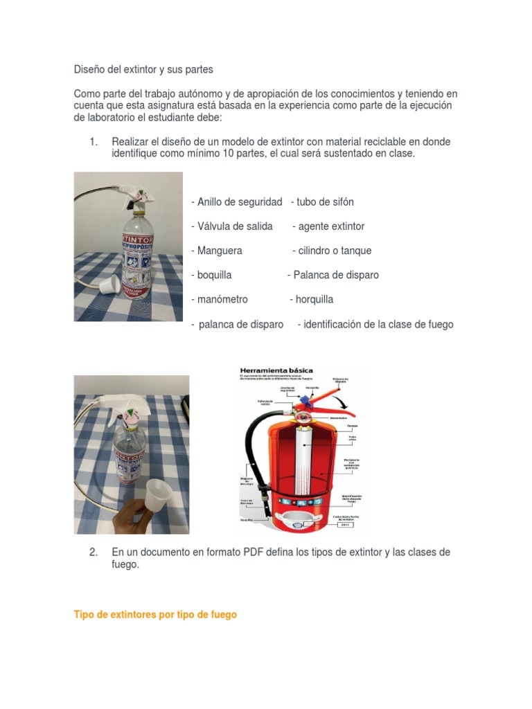 Diseño Del Extintor y Sus Partes | PDF | Agua | Materiales