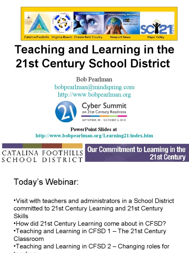 Teaching and Learning in The 21st Century School District: Bob Pearlman ...