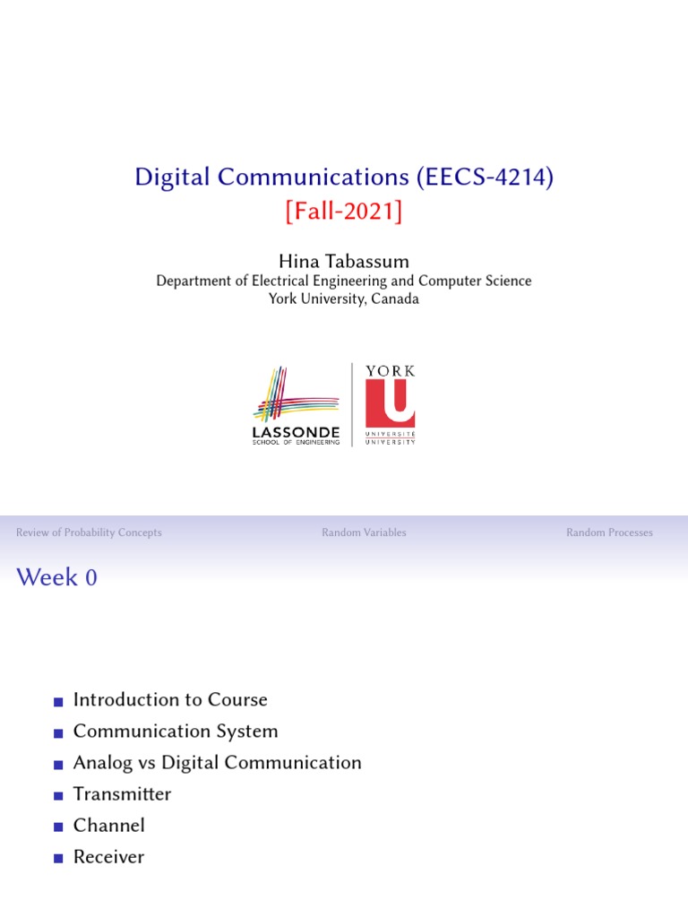 Digital Communications (EECS-4214) : (Fall-2021) | PDF | Modulation | Error Detection And Correction
