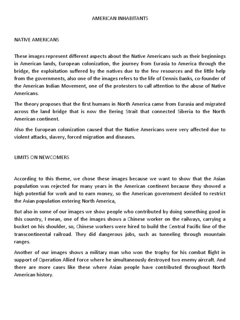 American Inhabitants | PDF