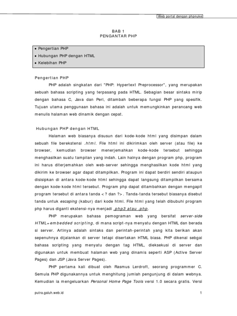 Panduan PHP dan Instalasi Web Server | PDF