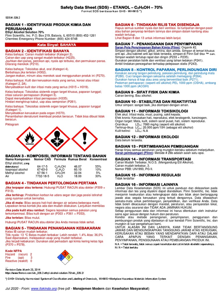 SDS - Etanol - C2H5OH | PDF