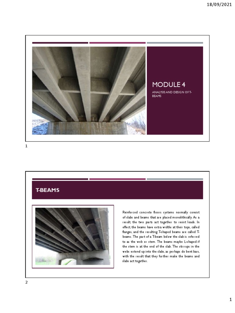 T-Beam Analysis and Design Guide | PDF | Beam (Structure) | Applied And ...