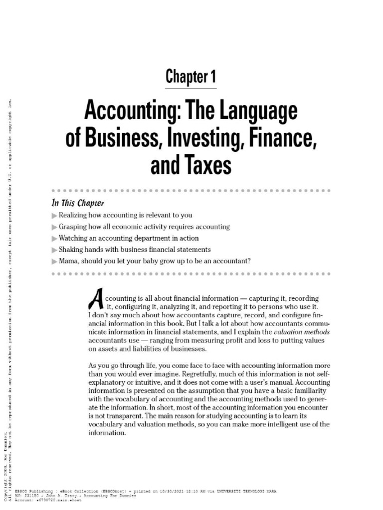 Accounting For Dummies | PDF