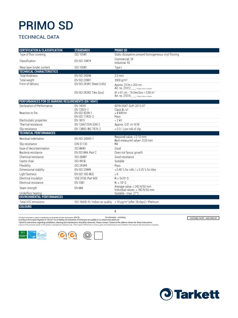Primo SD Data Sheet | PDF | Flooring | Building Engineering