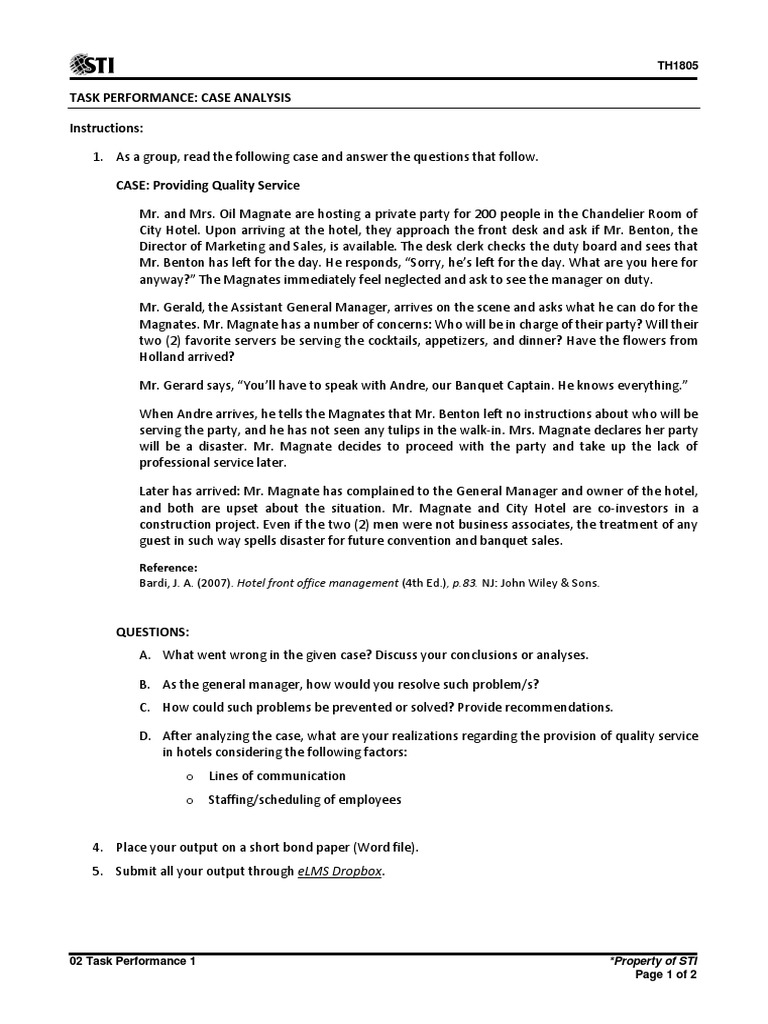 02 Task Performance 1 - ARG | PDF