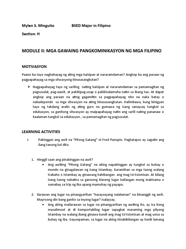 Module 2 - Filipino | PDF