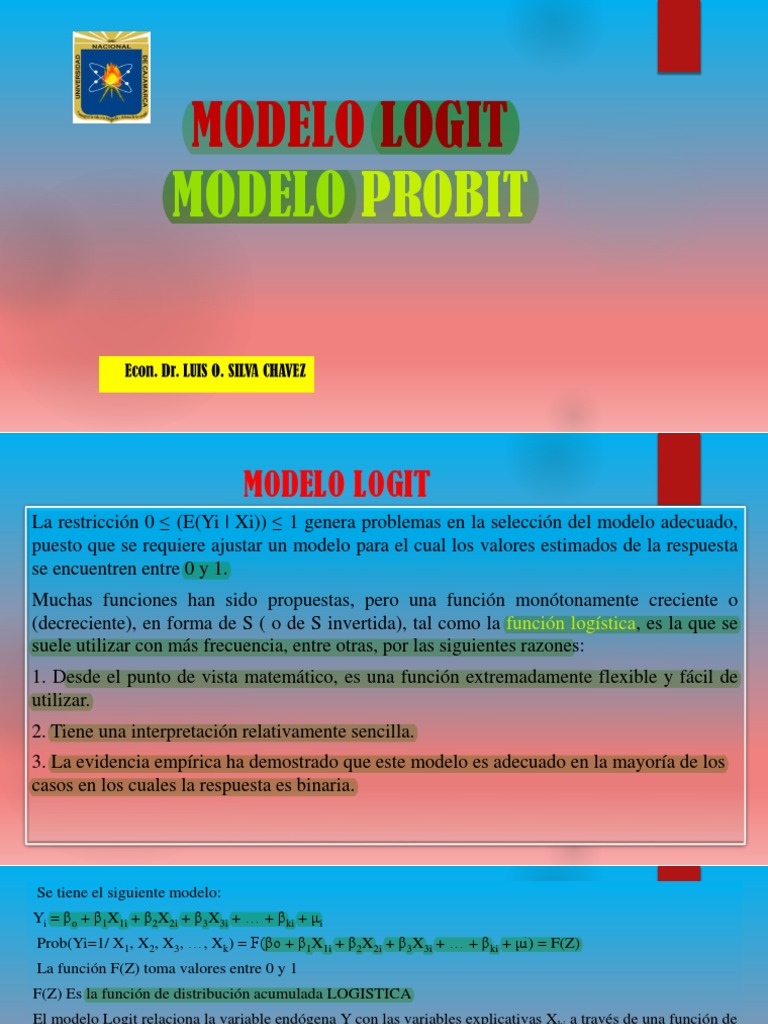 Logit y Probit | PDF | Regresión logística | Distribución normal
