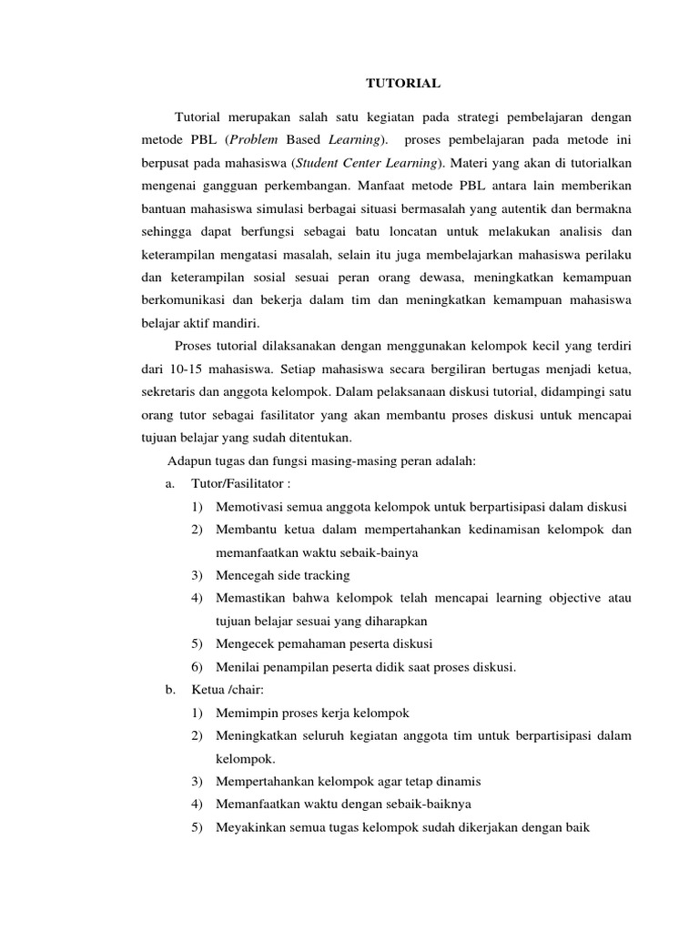 Panduan Tutorial Mahasiswa | PDF