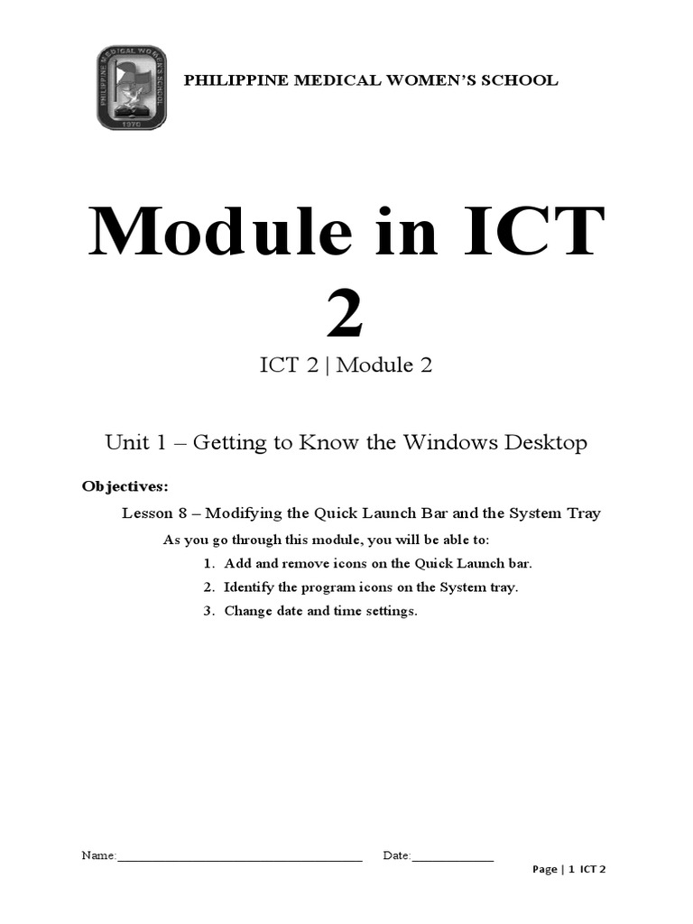 ICT 2 Module 2 Lesson 8 | PDF | Icon (Computing) | Software