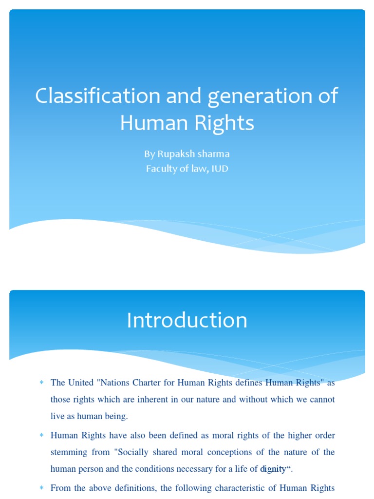 Classification of Human Rights | PDF | United Nations | International ...